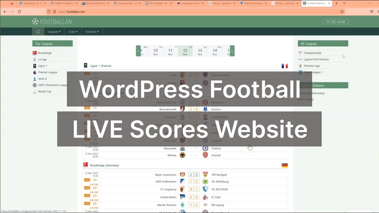 How To Create WordPress LIVE Scores Website with Football Leagues Plugin
